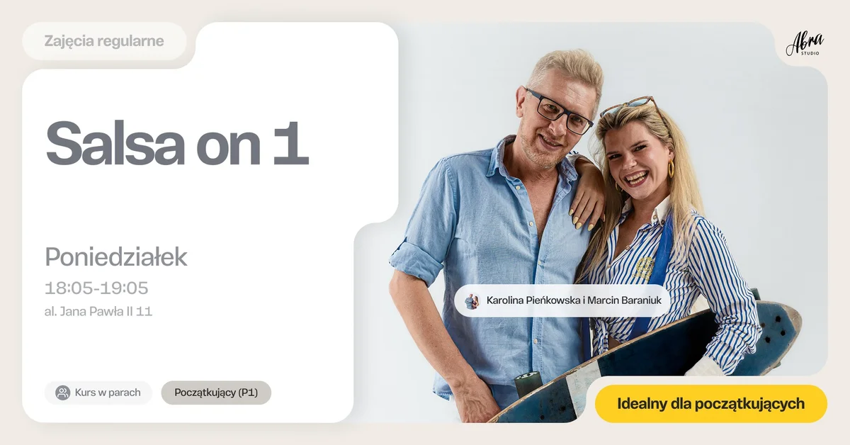 Salsa ON1 z Karoliną & Marcinem dla początkujących (P1) - NABÓR DLA PANÓW